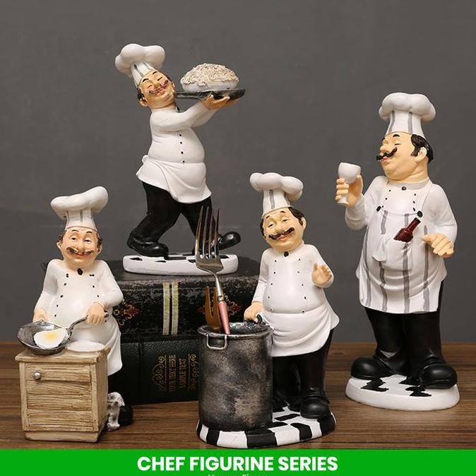 Jual Koleksi Pajangan Patung Koki Italia Lucu / Chef Figurine Series EB ...