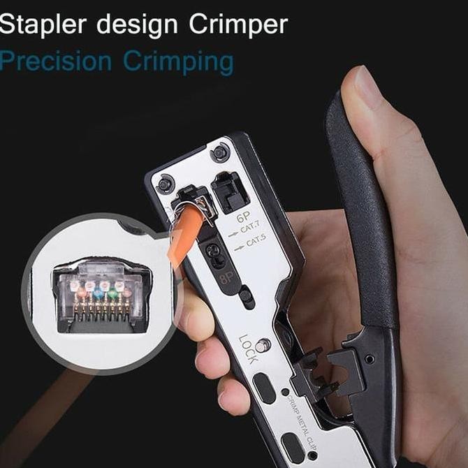 Jual Cat7 Crimping Stapler Type RJ45 Crimper Cat7 Cat6 Cable Crimping ...