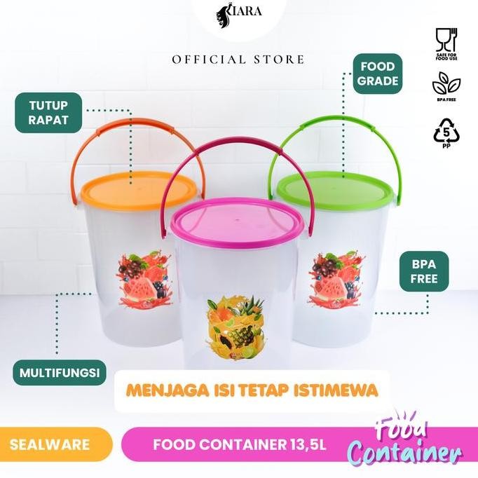 Jual Kiara - Food Container Toples Es Buah/Kelapa 13,5 L Toples Gagang ...