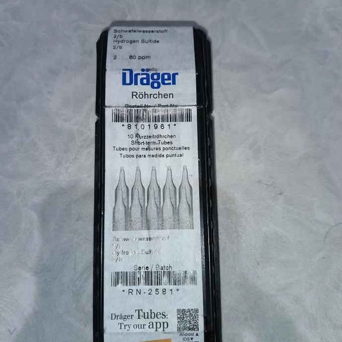 Jual DRAGER/DRAEGER TUBE HYDROGEN SULPHIDE H2S 2/B, 1-60 PPM 8101961 ...