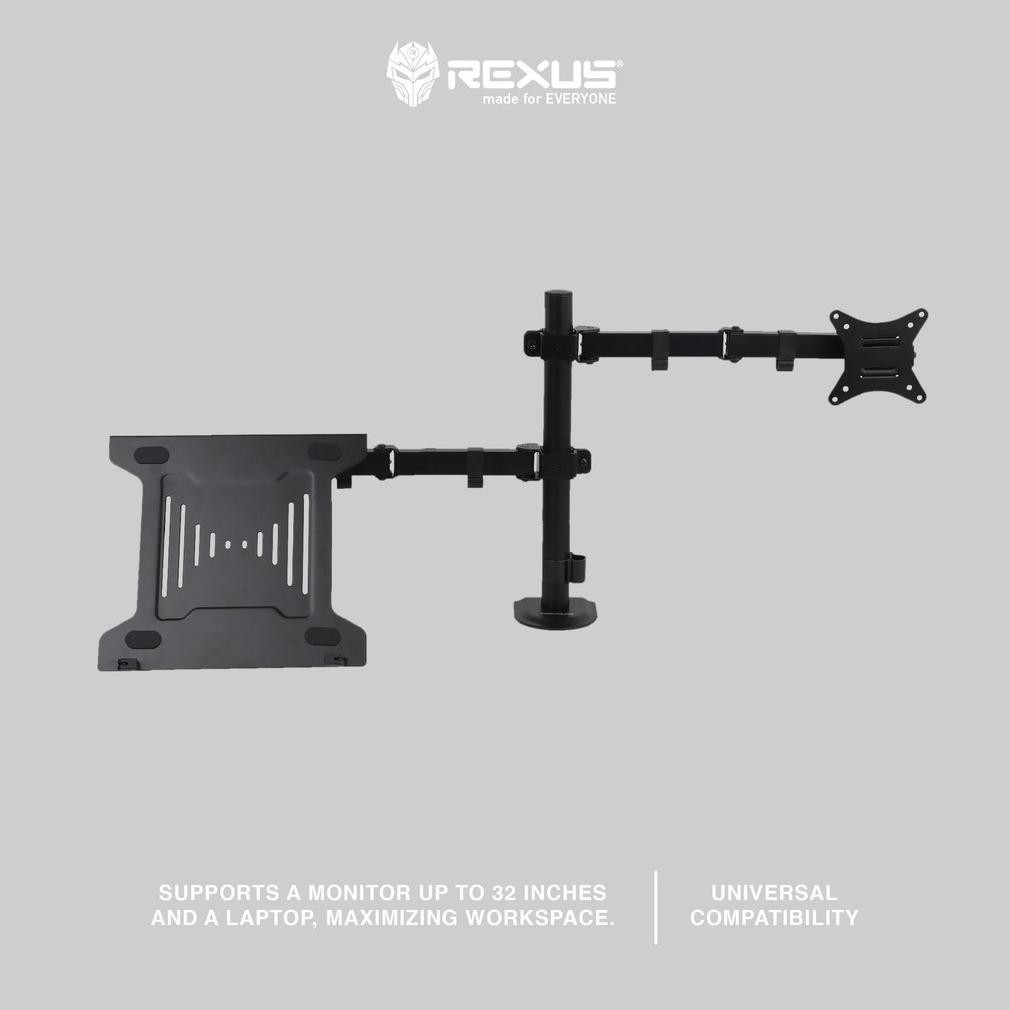 Jual Bracket Monitor Single Arm REXUS DBM-03 17-32 Inch with Laptop ...