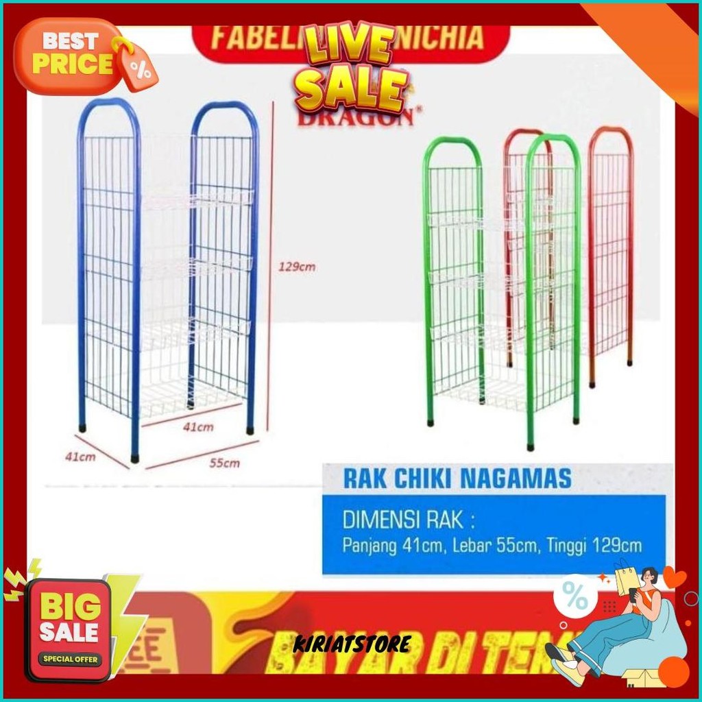Jual Rak Chiki Snack 4 Susun Besi Rak Ciki Cemilan Warung Jumbo Dragon ...
