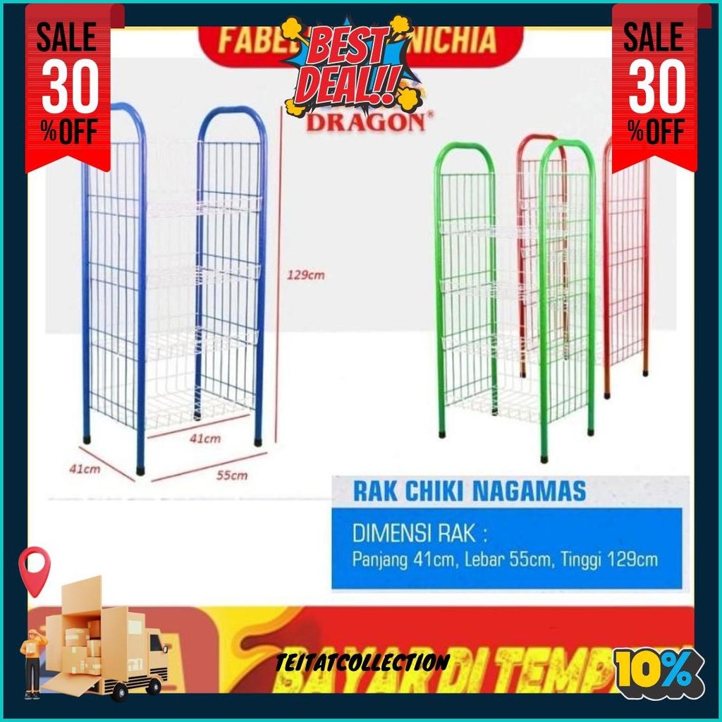 Jual Rak Chiki Snack 4 Susun Besi Rak Ciki Cemilan Warung Jumbo Dragon ...