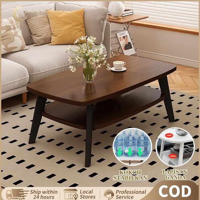 Jual CODMeja Tamu Kayu 2 Tingkat Coffee Table Meja Kamar Minimalis Tea ...
