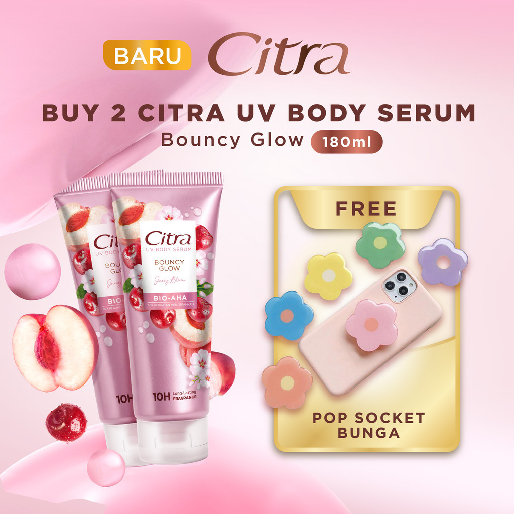 Jual [Gratis Pop Socket] Citra UV Body Serum Bouncy Glow 180ml Kulit ...
