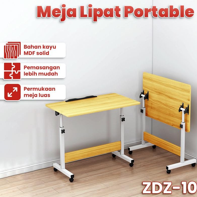 Jual Meja Laptop Roda Samping Tempat Tidur Meja Lipat Portable Stand ...