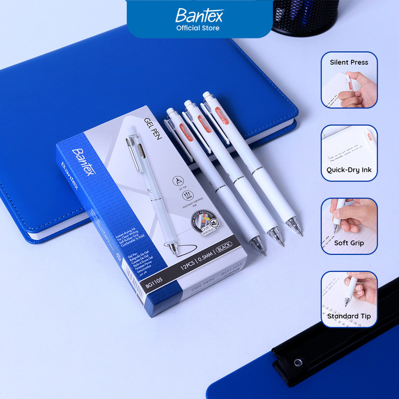 Jual Bantex Pulpen Pena 0.5 mm / Gel Pen Tinta Cepat Kering Suara Klik ...