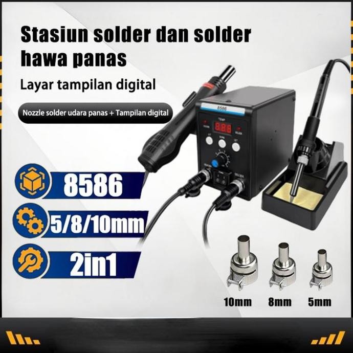 Jual ENRIO- Stasiun Solder 8586 700W 2 in 1 Digital Display SMD Ulang ...