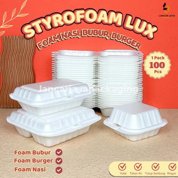Jual LUX Styrofoam Burger Bubur Nasi Polos 3 Sekat Higienis Tempat ...