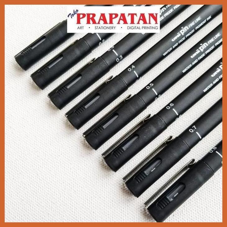 Jual (ATK) UNI PIN DRAWING PEN FINE LINE BOXY 0.1-0.8 HITAM MERAH ...
