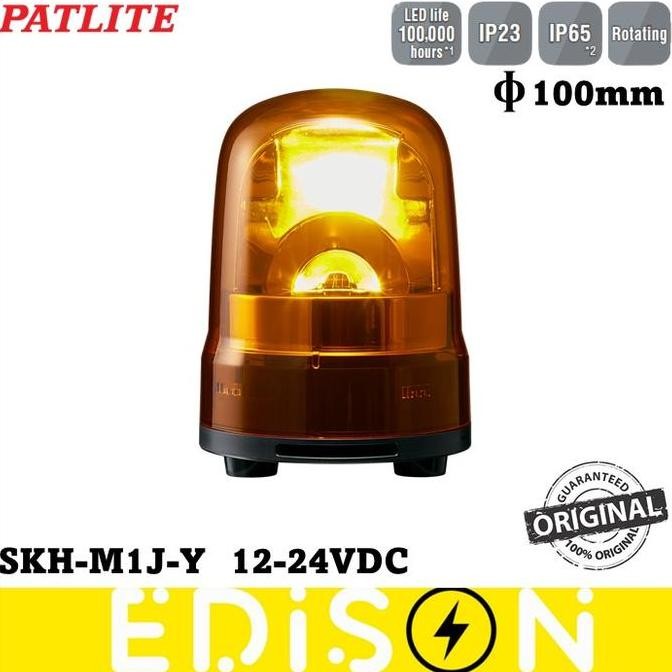 Jual Order Aja Patlite Skh-M1J-Y 12-24Vdc Amber/Yellow Rotary Lamp ...