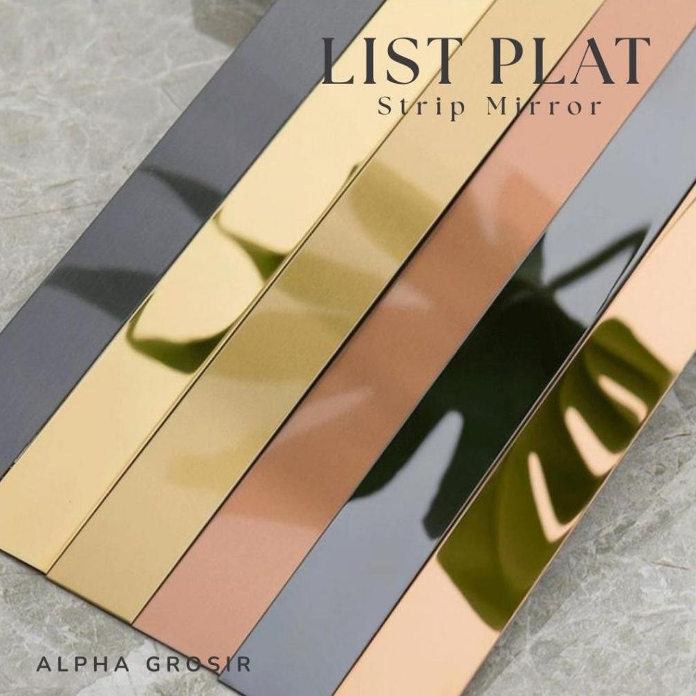 Jual Alpha List Plat Strip Mirror | Stainless Steel Flat Decorative ...