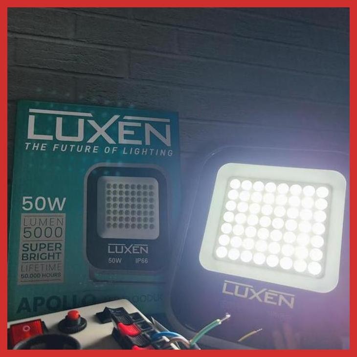 Jual PROMO LUXEN APOLLO SOROT LED FLOOD LIGHT 50W 50 WATT PUTIH GARANSI ...