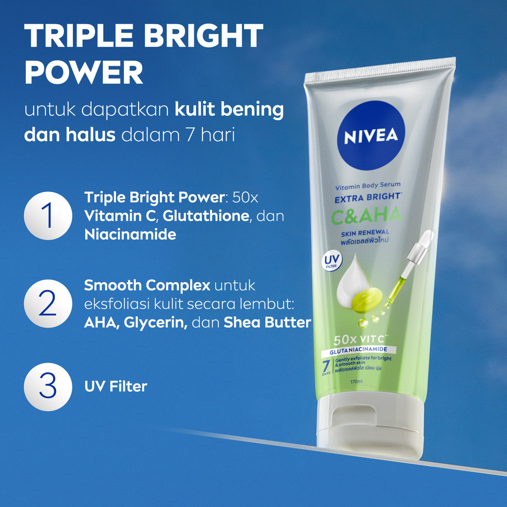 Jual Exfoliate & Moisturize Bundle - NIVEA Body Serum Extra Bright C ...