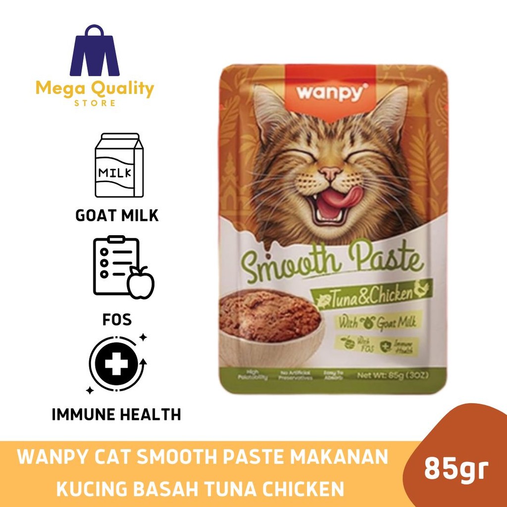 Jual Wanpy Cat Smooth Paste Makanan Kucing Basah Tuna Chicken Pouch ...