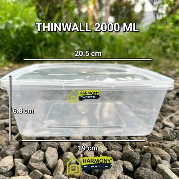 Jual THINWALL 2000 ML & 3000 ML SQUARE FOOD CONTAINER BOX ( ISI 25 PCS ...