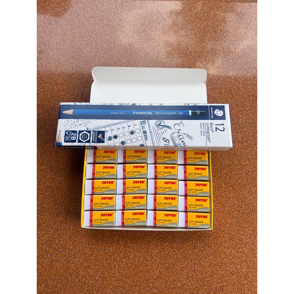 Jual Paket Hemat Staedler 2B Pensil + Joyko Penghapus 10 pcs hitam dan ...