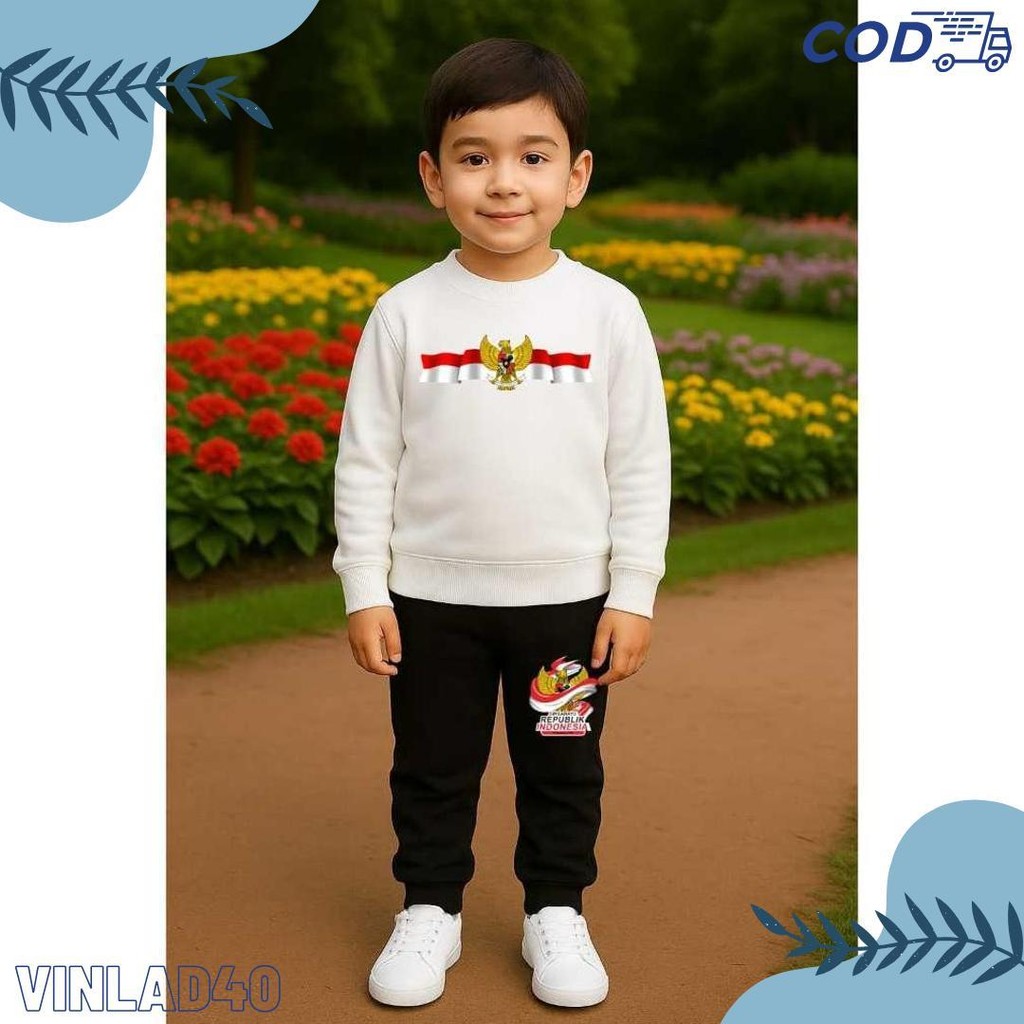 Jual Wajib Punya! Setelan Anak Cowok Sweater Dan Jogger Hut Ri 80 Stelan 17 Agustus Seragam ...
