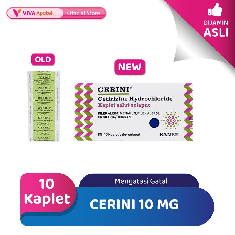 Jual Cerini 10 mg / Cetirizine / Alergi / Gatal (10 Kaplet) | Shopee ...