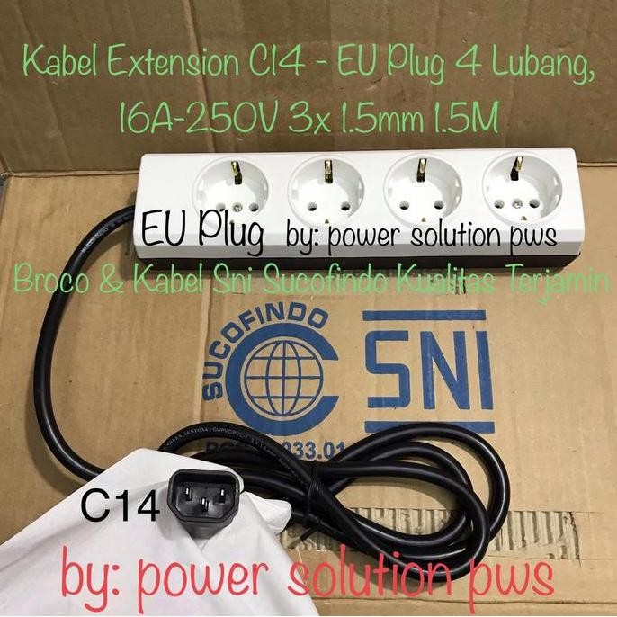 Jual Broco pdu converter perubah colokan iec Ups Apc c14 4 soket Murah ...