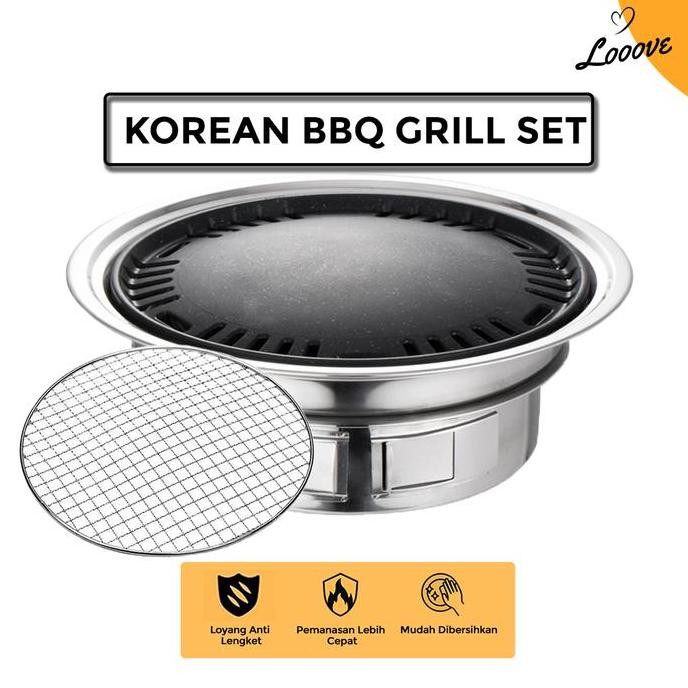Jual Korean BBQ Charcoal Grill Set Stainless Steel - Tungku Arang ...