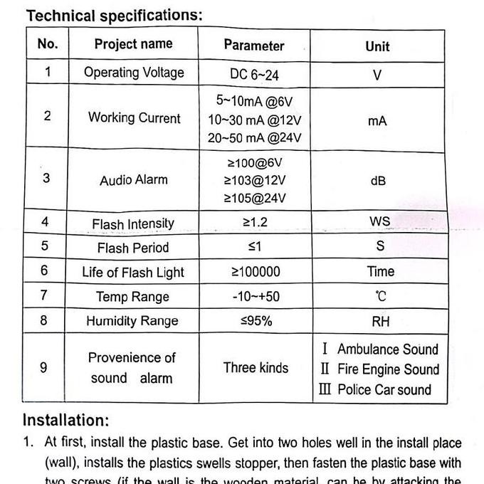 Jual sounder strobe alarm flash light sirine sound and flash alarm ...