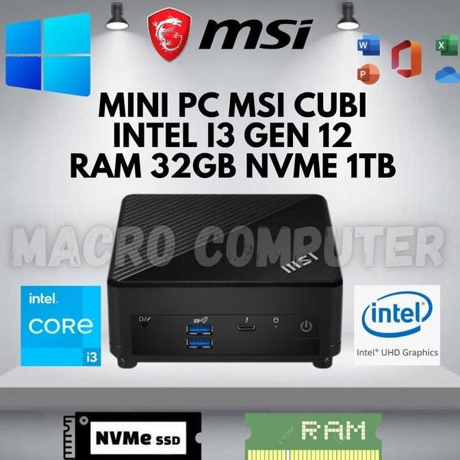 Jual MINI PC MSI I3 GEN 12 +WIN 11 | MSI CUBI 5 12M | INCLUDE RAM + SSD ...