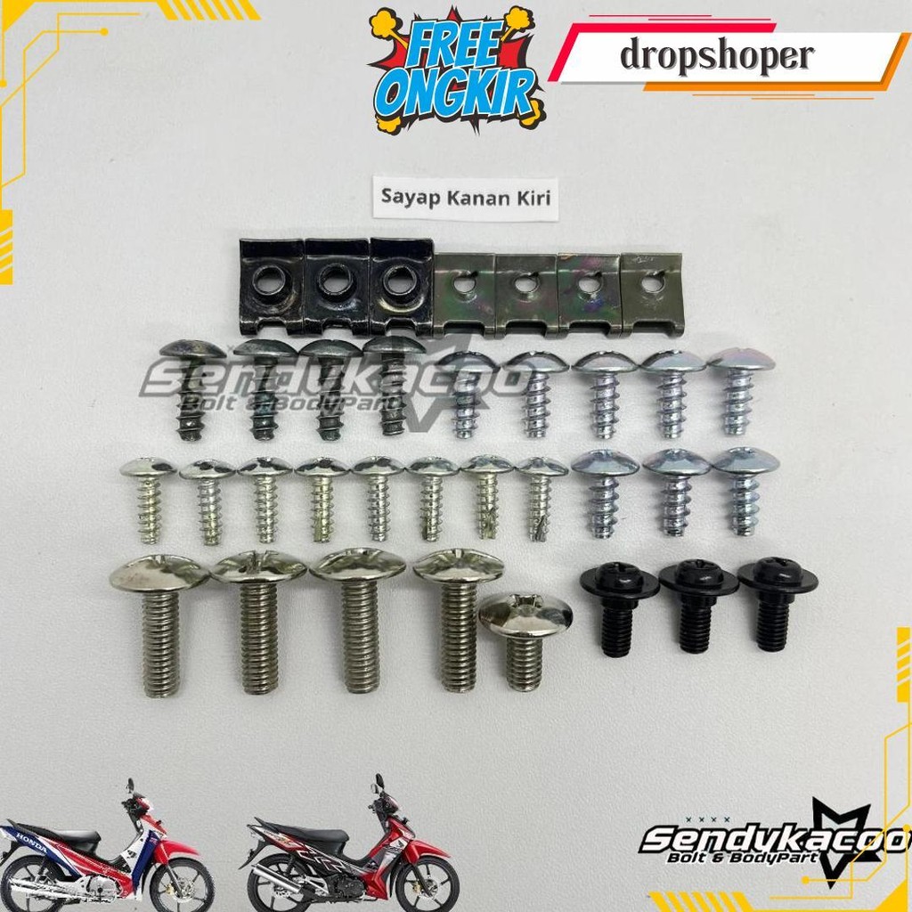 Jual Baut Body Supra X 125 Full Set / Baut Supra X 125 Full Set Siap ...