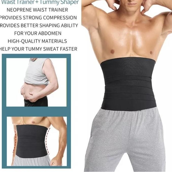 Jual PANACHE High Elastic Adjustable Burn Fat Waist Trainer Tummy Wrap ...