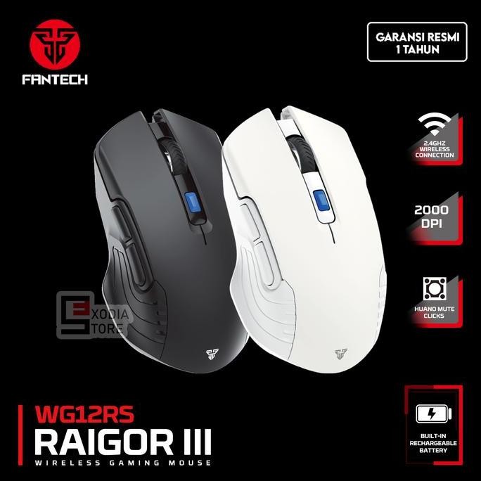 Jual Fantech RAIGOR III WG12 WG12R WG12RS Silent Mouse Wireless Gaming ...