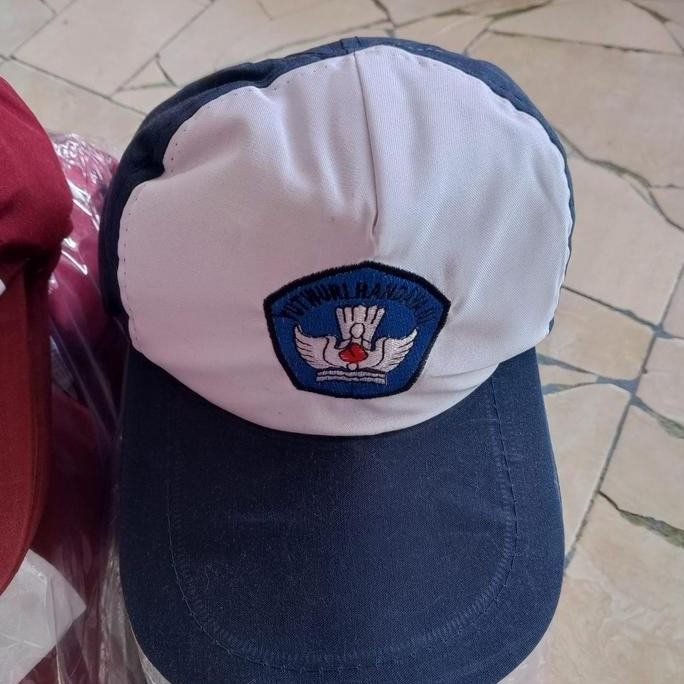 Jual (Expert) Topi SD SMP LOGO Baru / Blok biru SD merah putih SMP ...