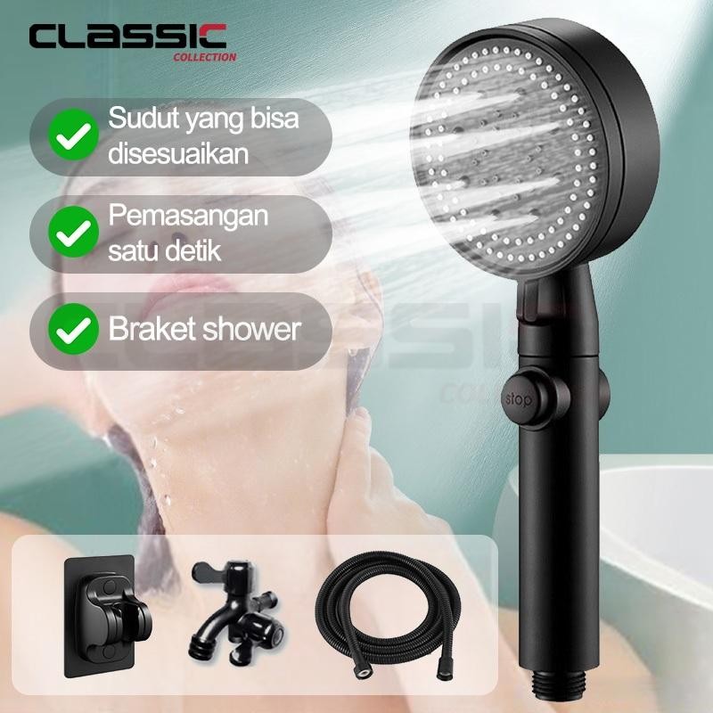 Jual Kepala Shower Mandi Hitam Premium/Dengan Selang Shower Kamar Mandi ...