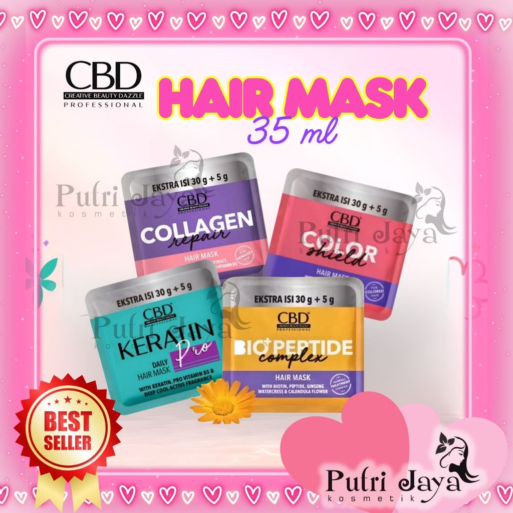Jual [35gr] CBD Hair Mask Sachet 30gr+5gr - Keratin Pro / Color Shield ...