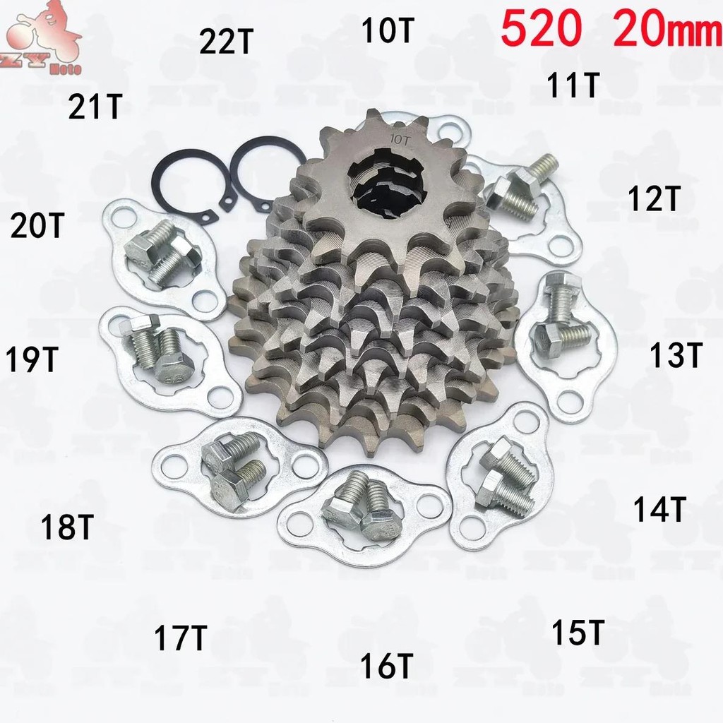 Jual 520 10T 15T 16T 17T 18T 19T 20T Tooth 20Mm Id Front Engine Sprocket Fit Pit Bike Part For ...