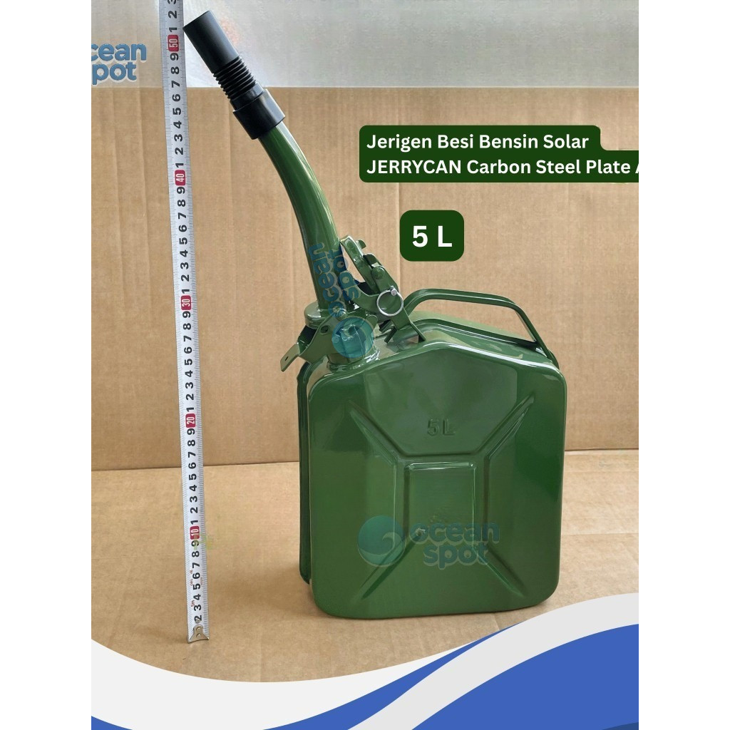 Jual Jerigen Besi Bensin Solar JERRYCAN Carbon Steel Plate Army 5 Liter ...
