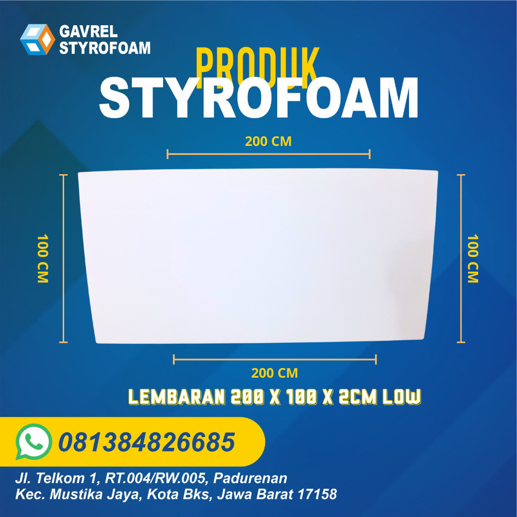 Jual Styrofoam Lembaran 200 x 100 x 2 cm Tebal Styrofoam 2 cm LOW ...