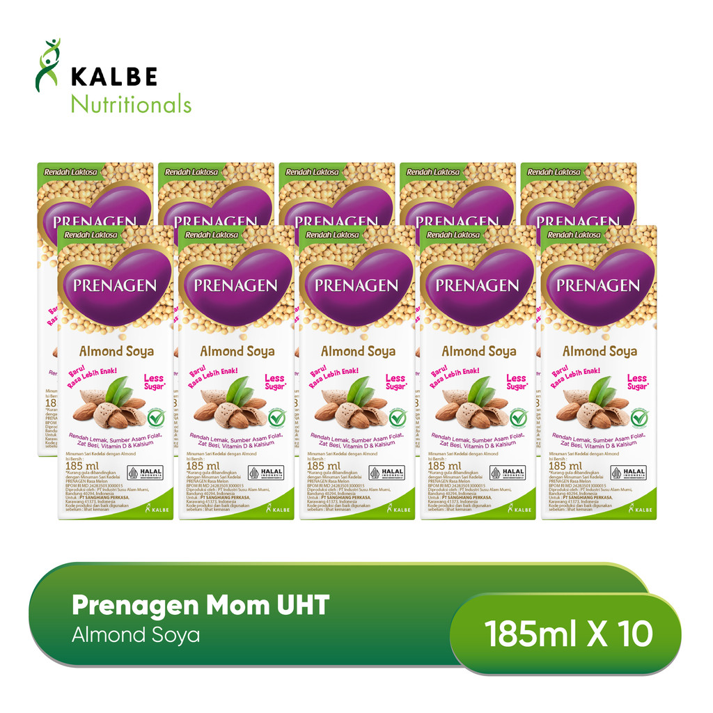 Jual Prenagen Mom UHT Almond Soya 185ml - Isi 10 Pcs | Shopee Indonesia