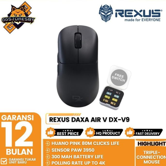 Jual REXUS DAXA AIR V DX-V9 TRIPLE-CONNECTION WIRELESS Gaming Mouse ...