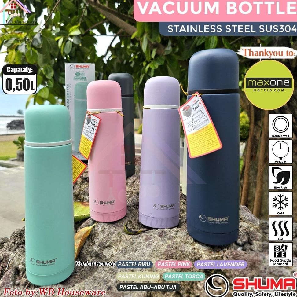 Jual SHUMA termos stainless warna 500ml / gym thermos / vacuum bottle ...