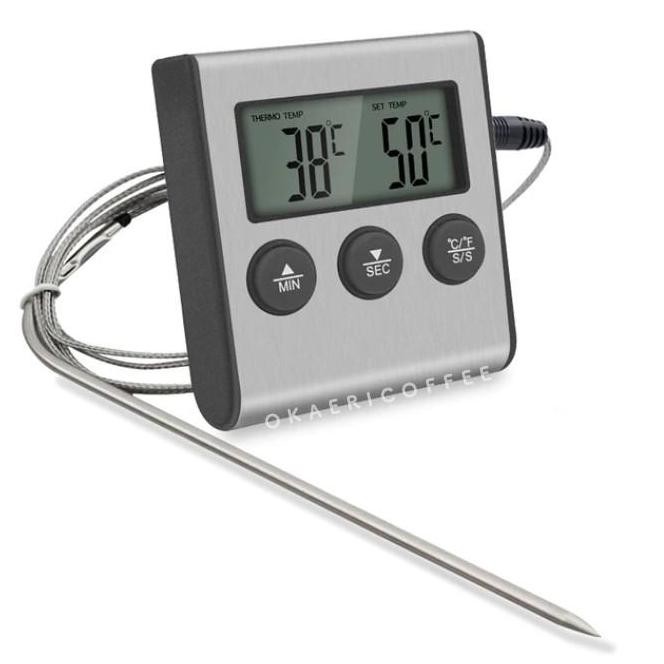 Jual Thermometer timer digital dapur masak suhu Makanan Stainless Steel ...