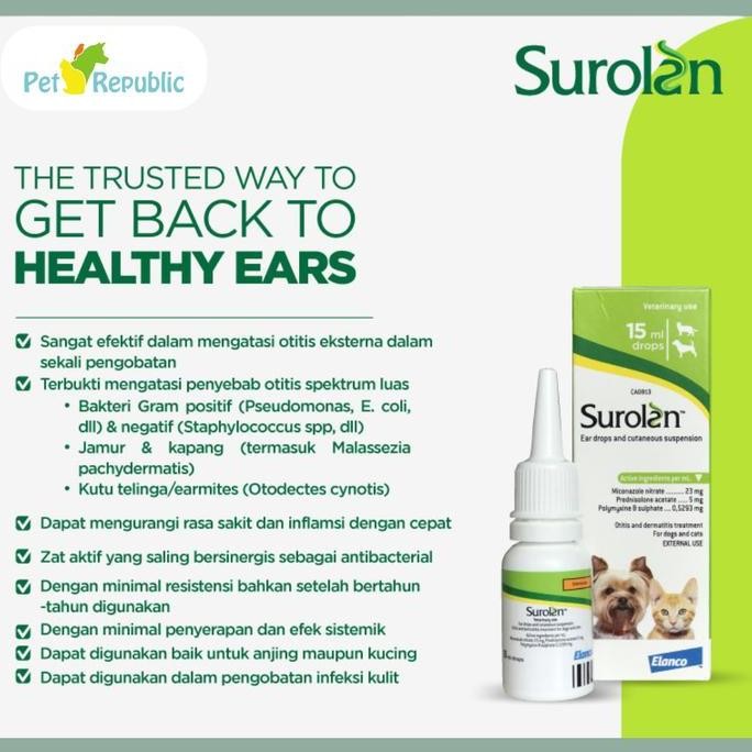Jual ELANCO Surolan Ear Drops and Cutaneous Suspension 15ml | Shopee ...