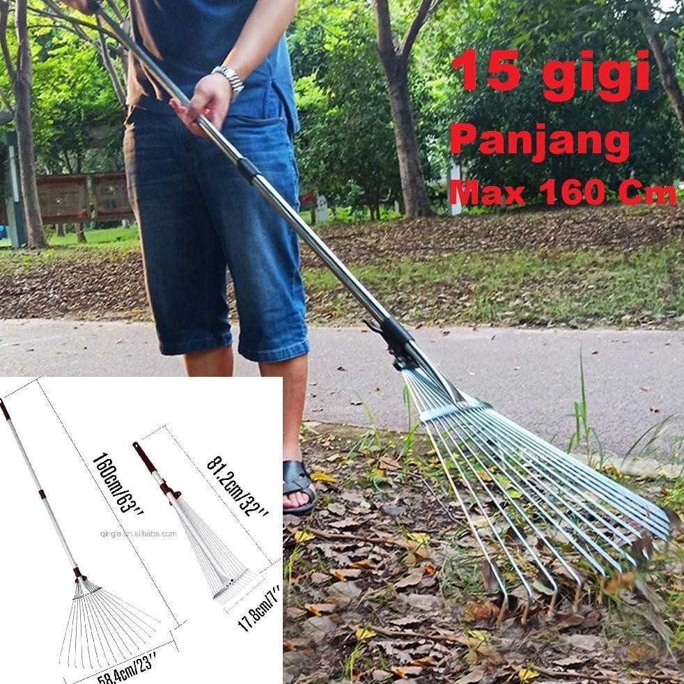Jual Sapu Taman Stainless / Teleskopik Sapu Garuk / Penggaruk Daun ...