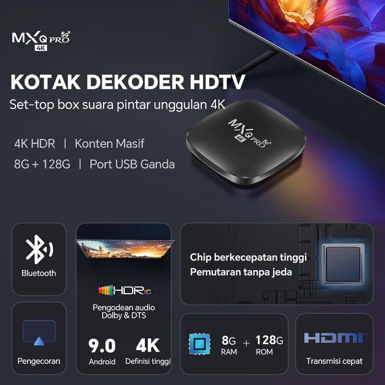 Jual Mxq Pro Set Top Box Dual Band 2.4G+5G Internet Smart Tv Free 3000 ...