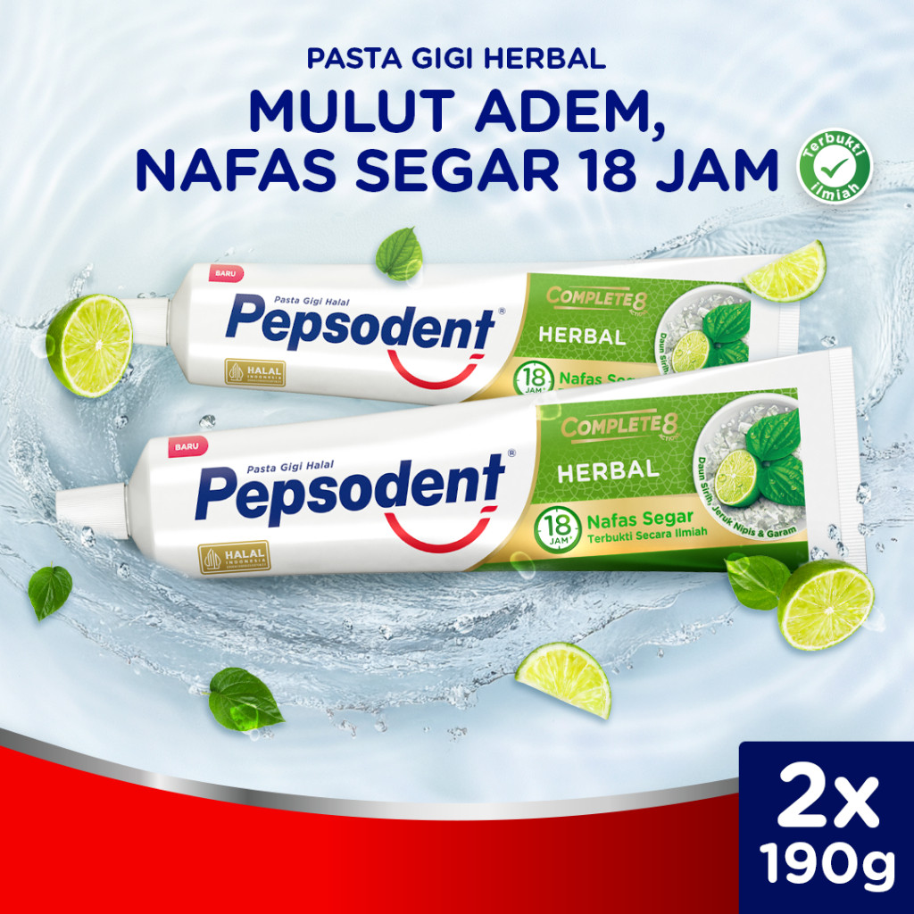 Jual Pepsodent Complete 8 Herbal 190g Multipack (Isi 2) | Shopee Indonesia