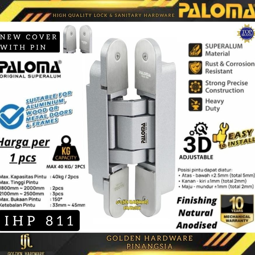 Jual Engsel Concealed Invisible Hinge Tanam Pintu Paloma Conc D40 NA ...