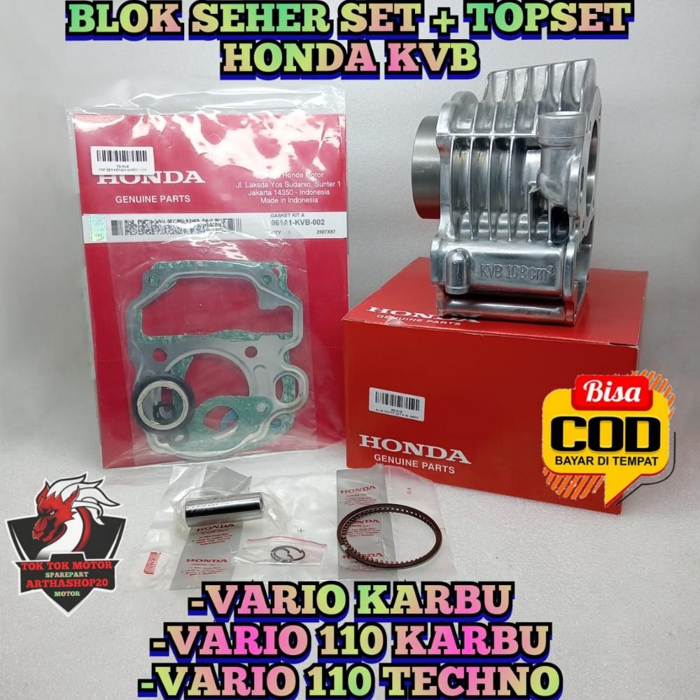 Jual Blok + Seher +Topset Kvb Motor Honda Vario 110 karbu Lama CW ...