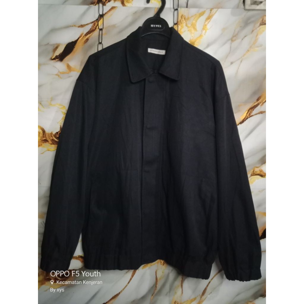 Jual jaket brand kasual haryngton vintage work jaket warna hitam pekat ...