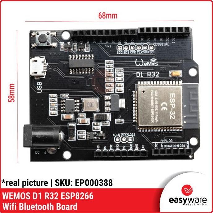 Jual WEMOS D1 R32 ESP8266 WEMOS D1 R32 ESP32 WIFI BLUETOOTH | Shopee ...