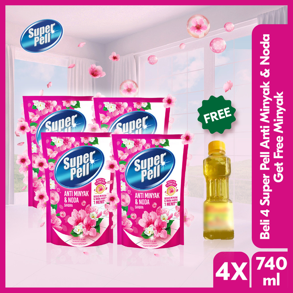 Jual Beli 4 Super Pell Pembersih Lantai Anti Minyak & Noda dengan Harum ...