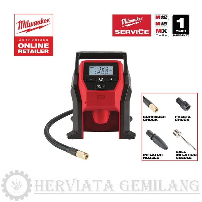 Jual Milwaukee M12 BI-0 Cordless Sub Compact Inflator / Pompa Angin Ban ...